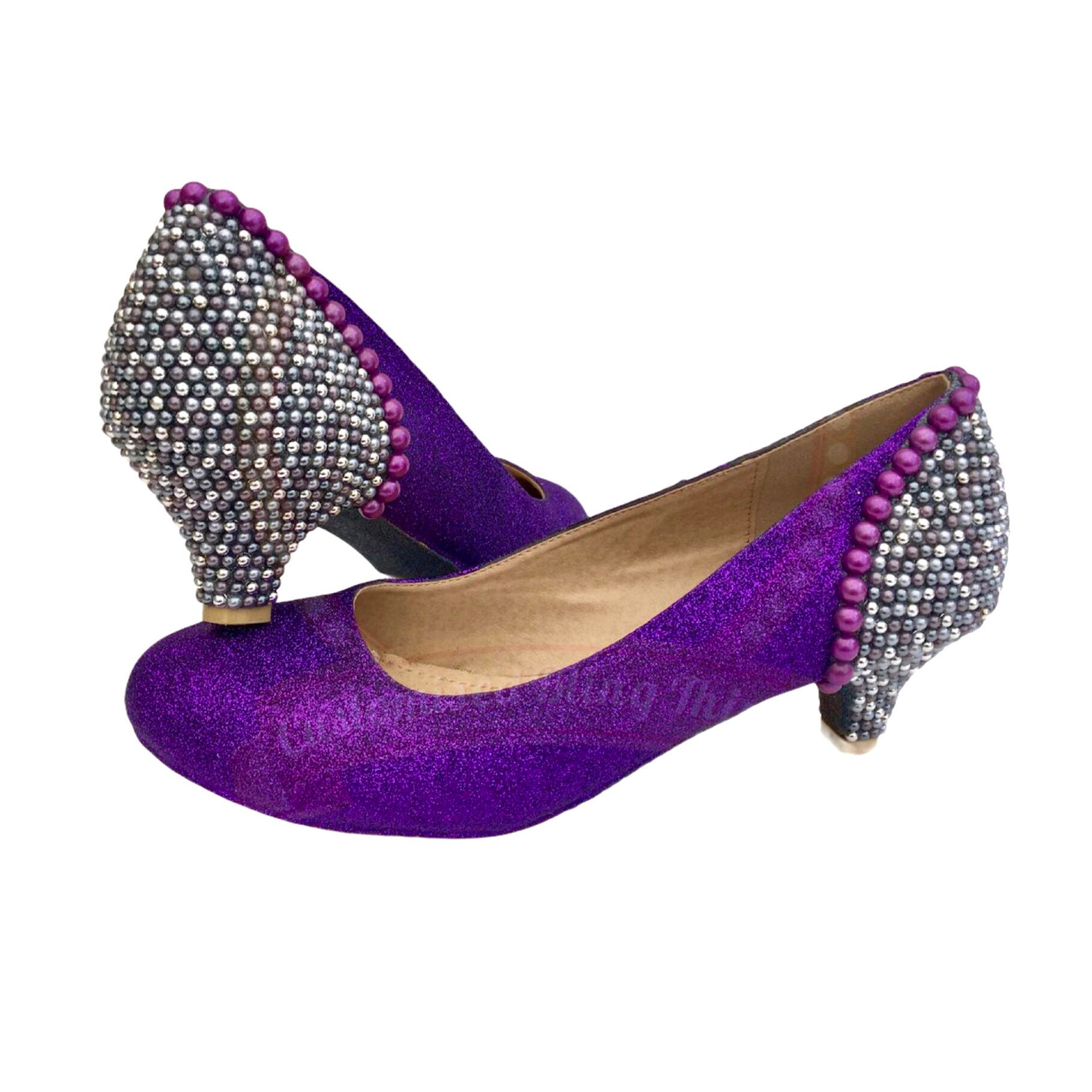 Purple Wedding Shoes Low Heel