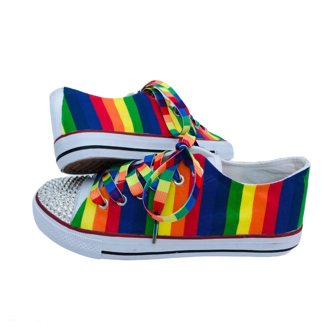 Pride Rainbow Pumps, Pride Canvas Shoes, Pride Tennis Pumps, Rainbow ...