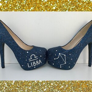 Star Sign Heels, Constellation Shoes, Custom Glitter Heels, Star Sign ...