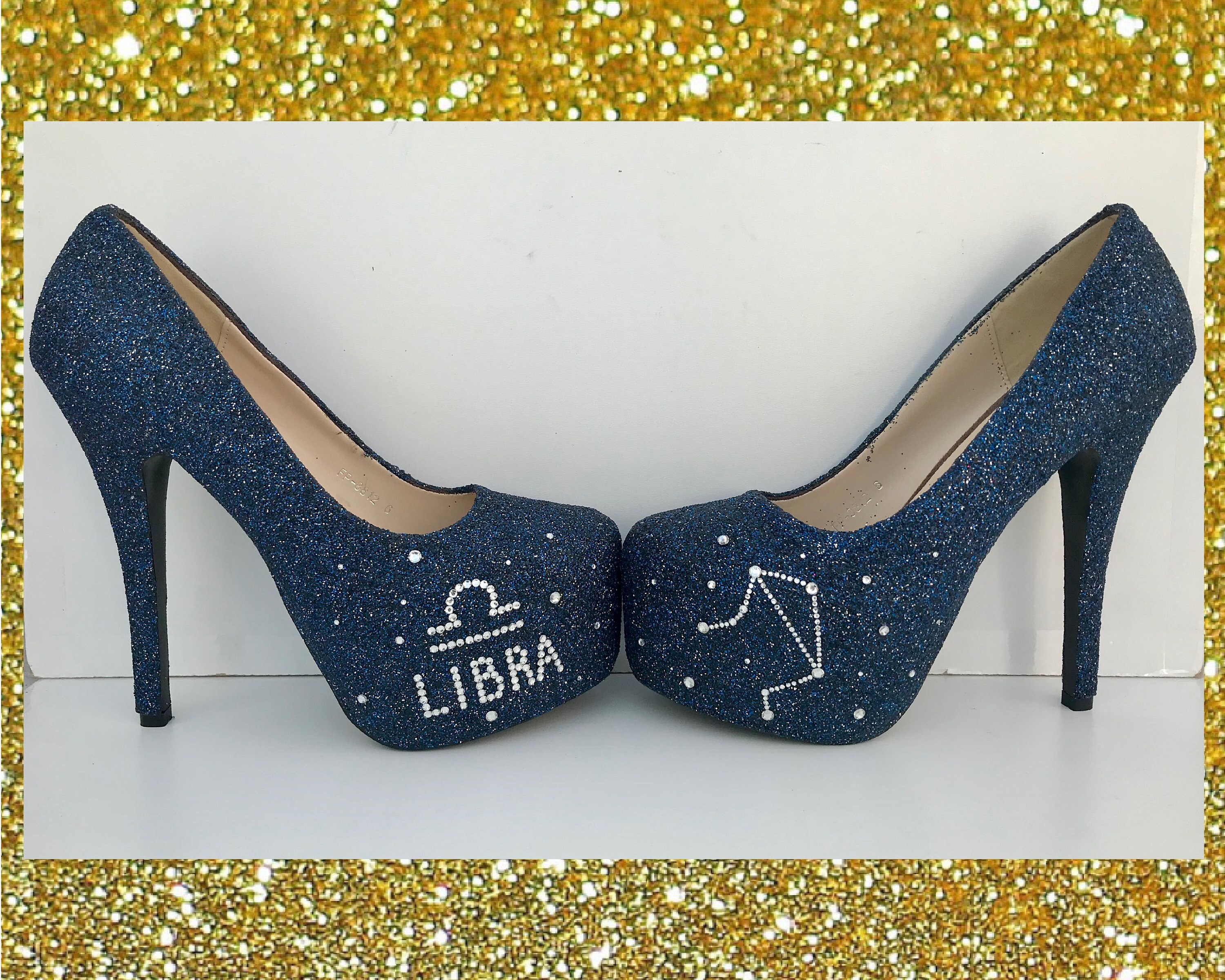Star Sign Heels, Constellation Shoes, Custom Glitter Heels, Star Sign ...
