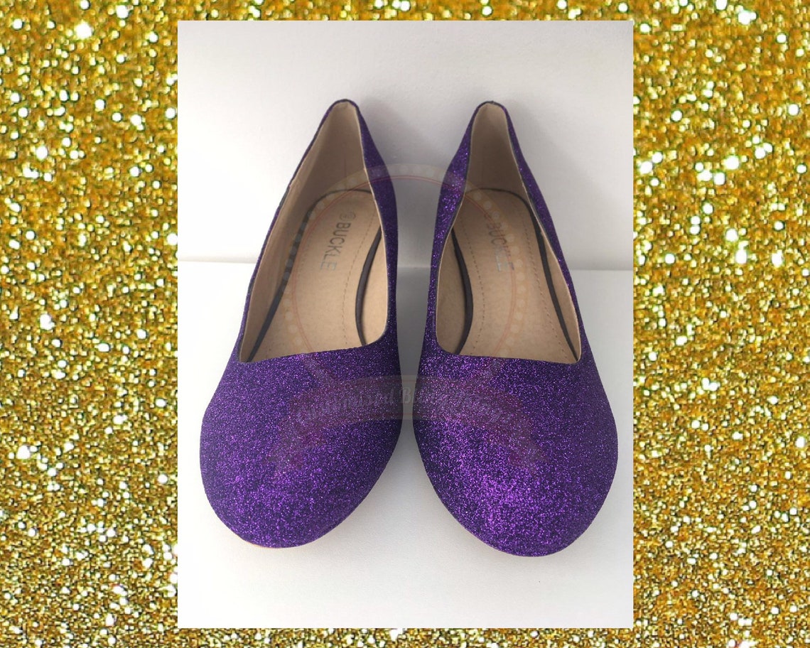 Purple Glitter Shoes Purple Wedding Shoes Wedding Shoes - Etsy