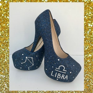Star Sign Heels, Constellation Shoes, Custom Glitter Heels, Star Sign ...