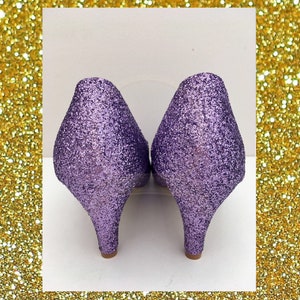 Purple Glitter Shoes, Purple Bridal Heels, Glitter Shoes Lilac, Purple ...