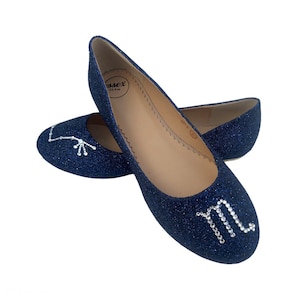 Star Sign Flats, Constellation Shoes, Custom Glitter Flats, Star Sign ...