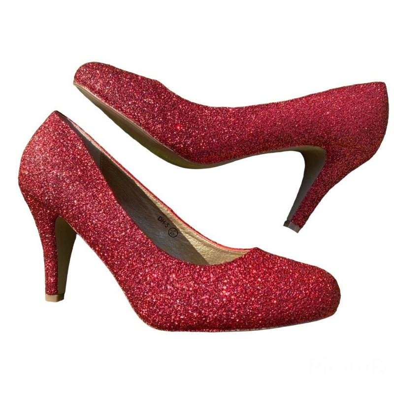 Red Glitter Heels - Etsy