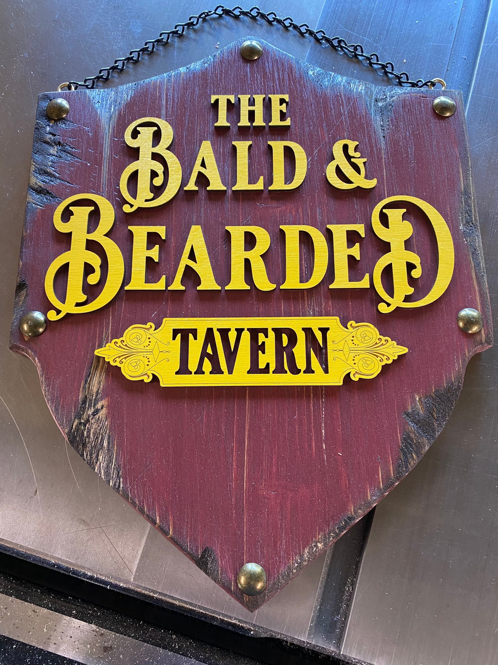 Customizable Rustic Wood Tavern Sign the World Serpent - Etsy