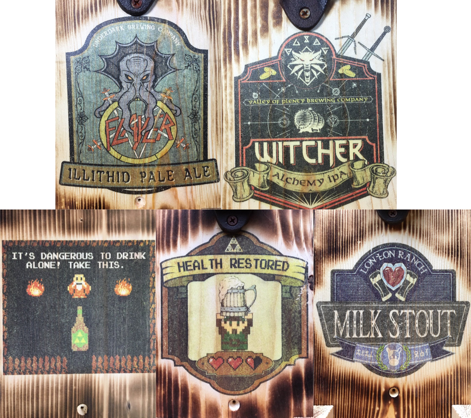 Mind Flayer Slayer Mashup Wall Mounted Bottle Opener | Etsy