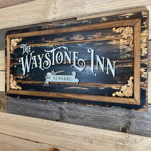 The Waystone Inn | Name of the Wind Rustic Wood Sign | Kingkiller ...
