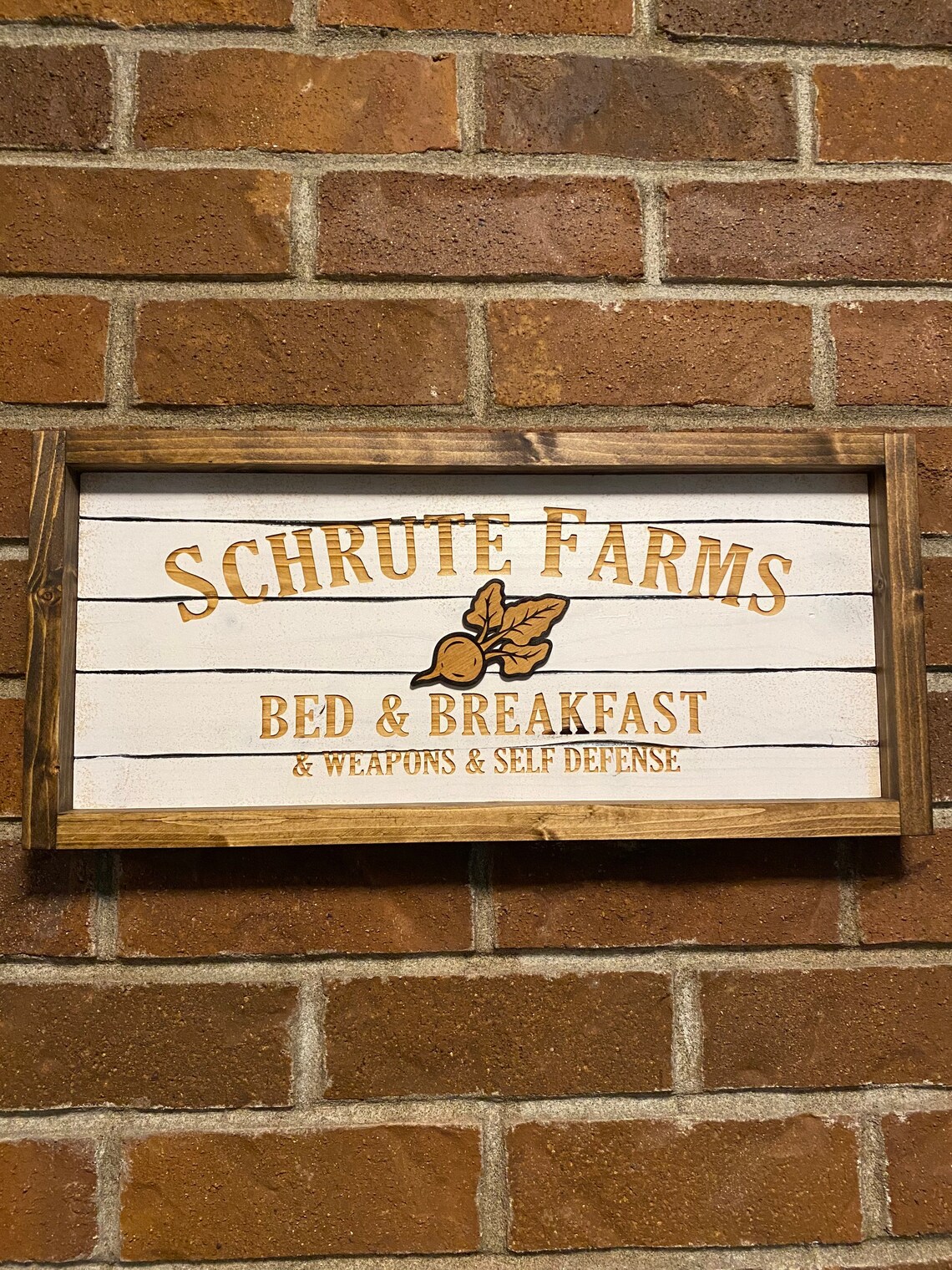 Schrute Farms wooden farmhouse sign The Office | Etsy