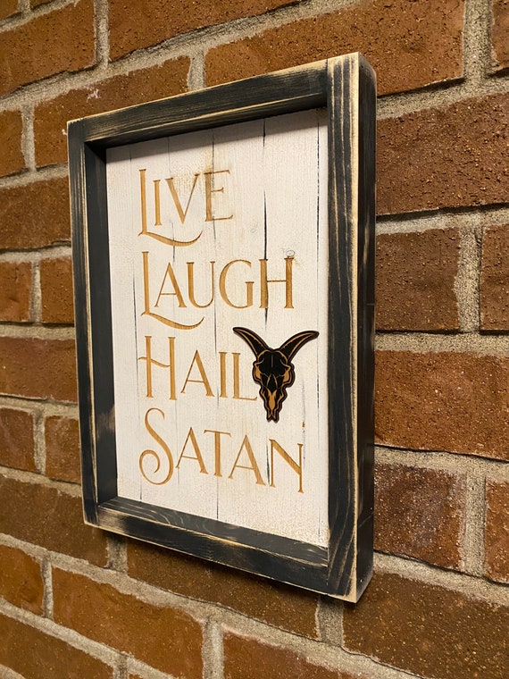 Hail Satan Vertical Sign Home Décor Home & Living Wall Hangings etna.com.pe
