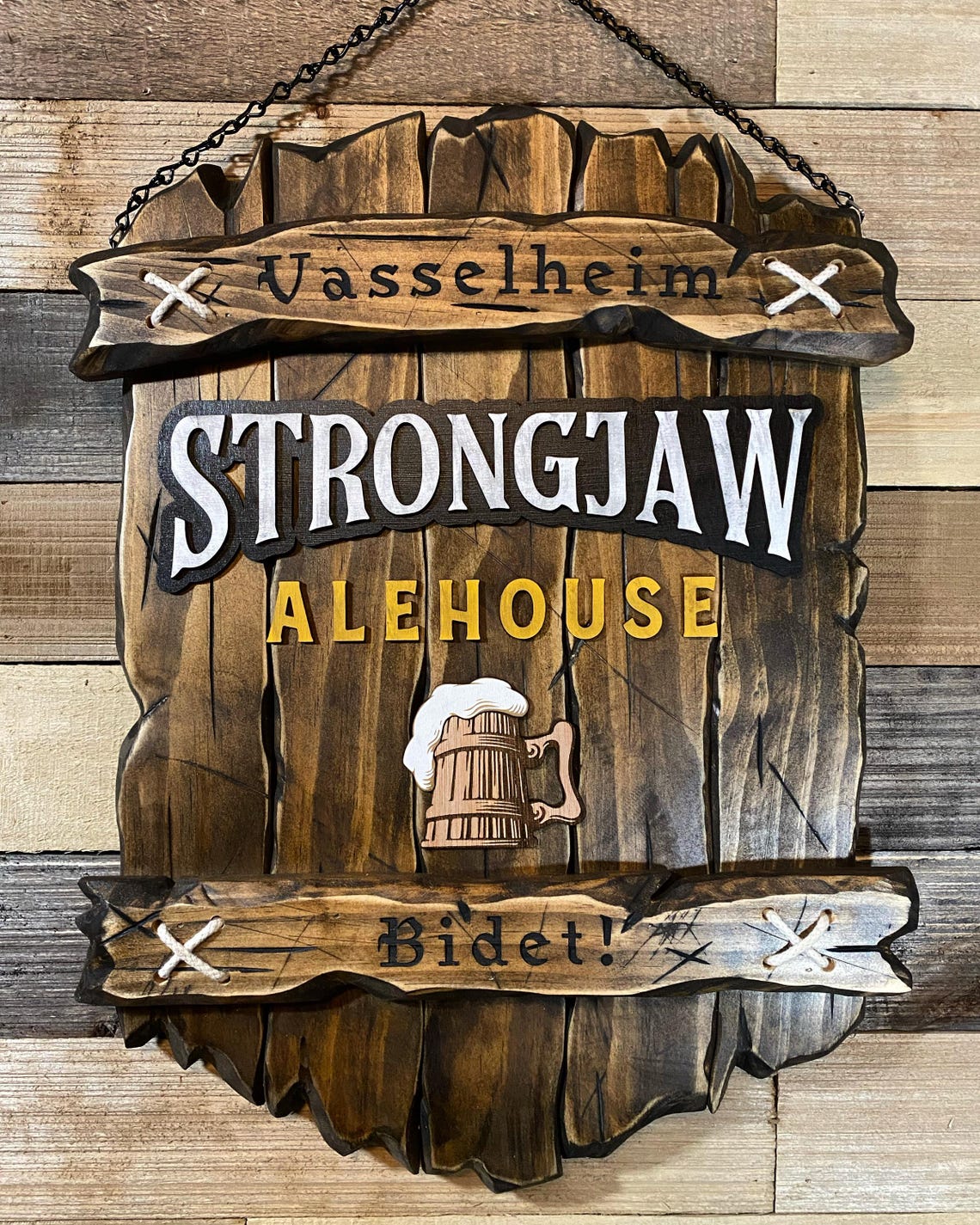 Strongjaw Alehouse Wood Sign | Crit Role Grog - Etsy
