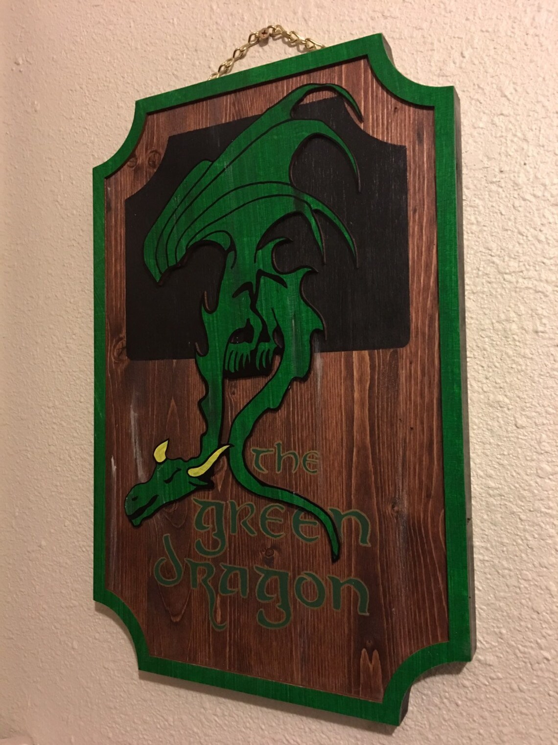 Green Dragon Wood Tavern Sign LOTR - Etsy