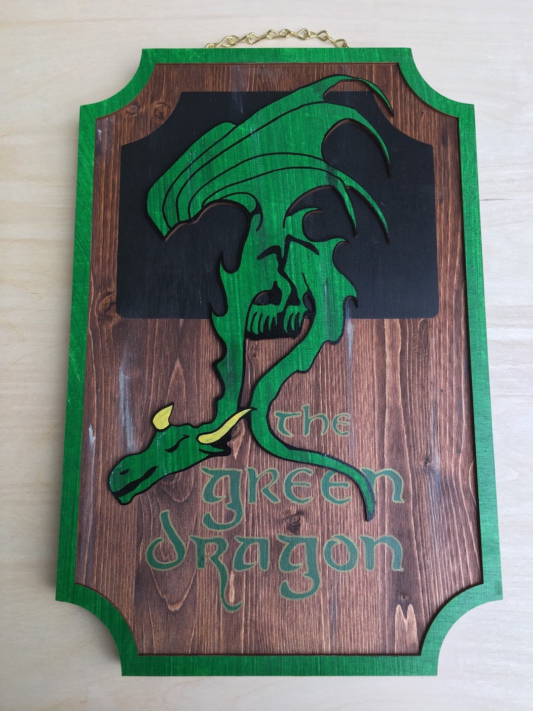 Green Dragon Wood Tavern Sign - LOTR - Etsy