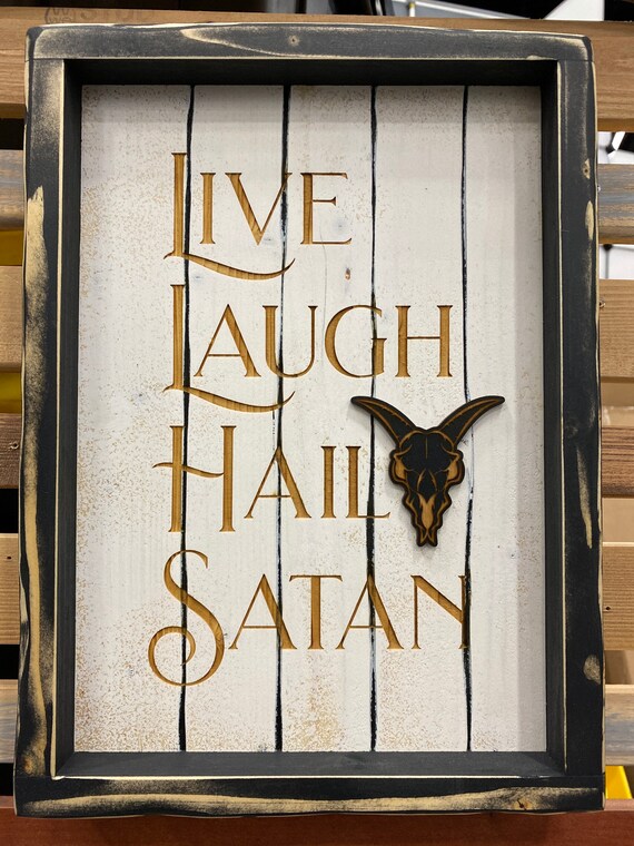 Hail Satan Vertical Sign Home Décor Home & Living Wall Hangings etna.com.pe