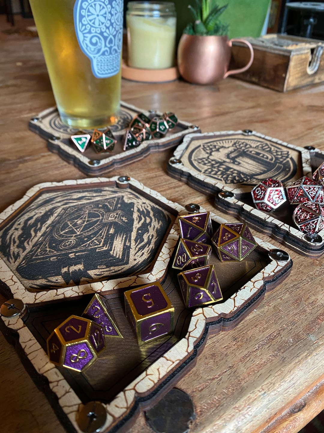 D&D Dice Tray and Drink Coaster | Tabletop Rpg Dice Coaster - Etsy