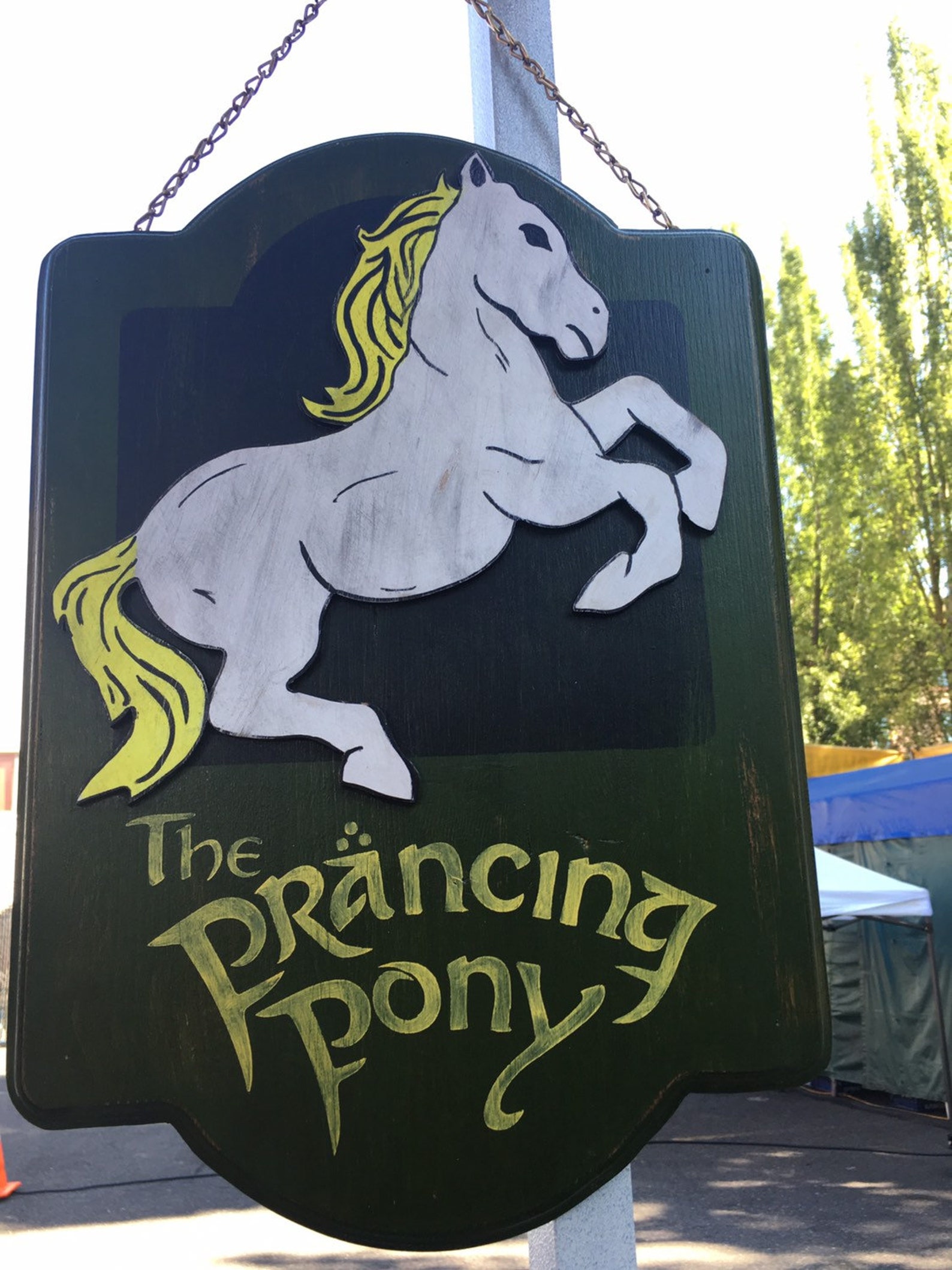Prancing Pony Wood Tavern Sign LOTR - Etsy