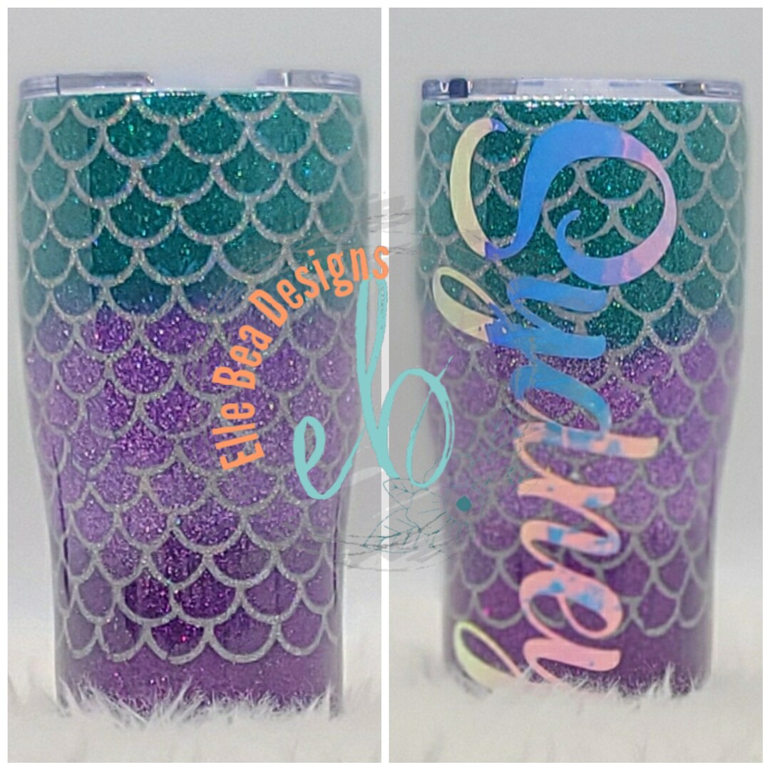 Mermaid Scales Glitter Tumbler Epoxy Sealed Cup - Etsy