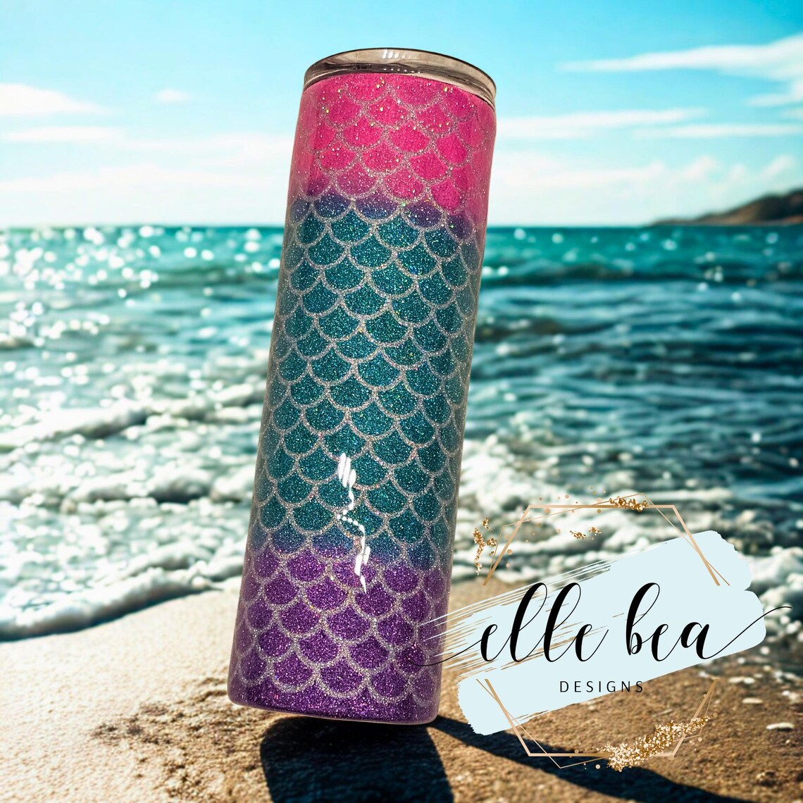 Mermaid Scales Glitter Tumbler, Epoxy Sealed Cup - Etsy
