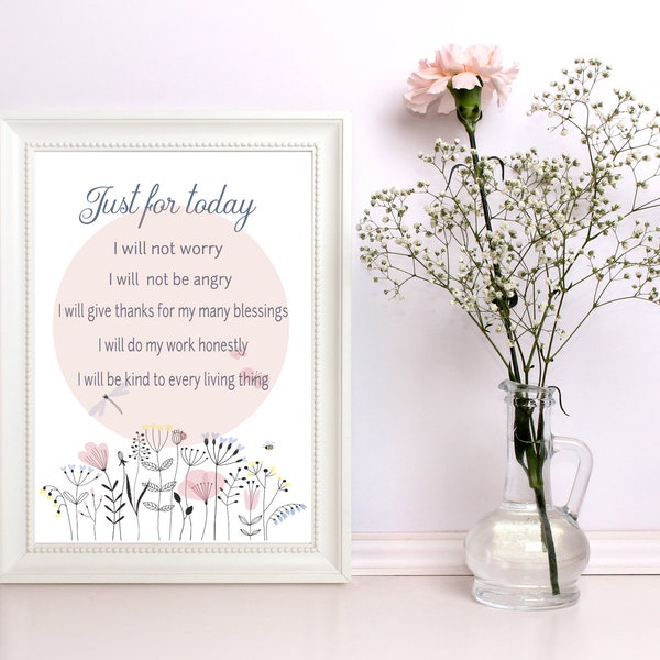 Just for Today Printable - Etsy