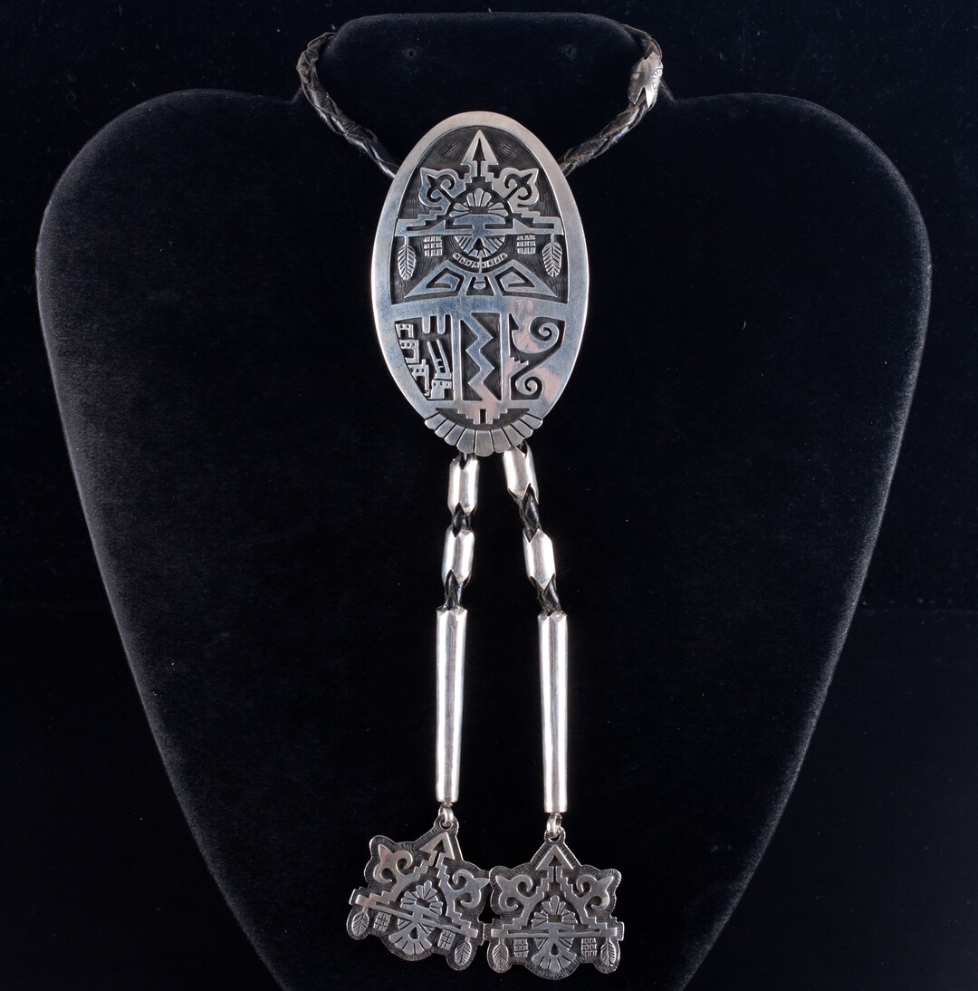 Vintage 1970's Sterling Silver Hopi Bobby Sekakuku Bolo - Etsy