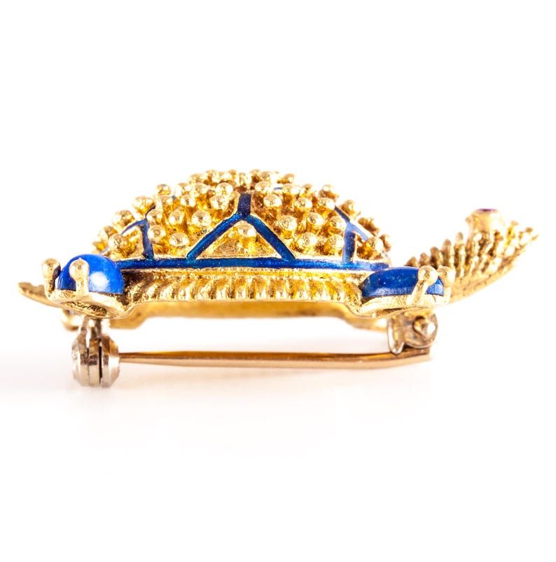 Vintage 1950's 18k / 14k Yellow Gold Lapis Lazuli Lab-created Ruby ...