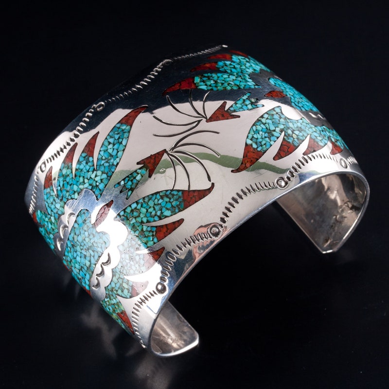 Turquoise Inlay Cuff Bracelet - Etsy