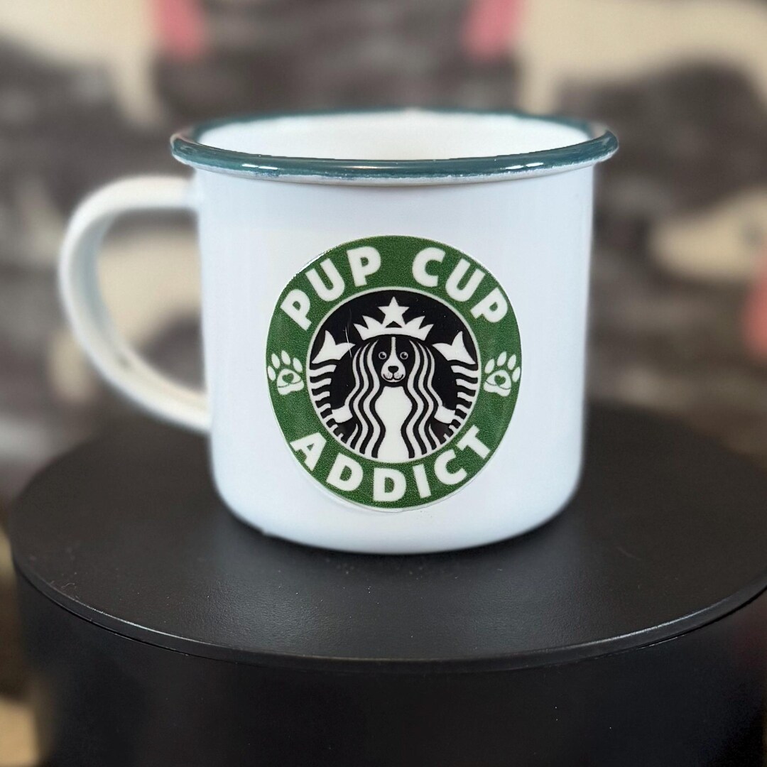 Personalised Enamel Pup Cup, Puppuccino, Dog Gift, Dog Friendly ...