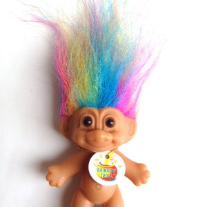My Lucky Rainbow Mini Troll Doll From 1990's New Older Back Stock ...