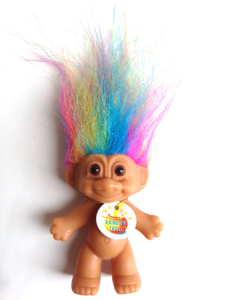 My Lucky Rainbow Mini Troll Doll From 1990's New Older Back Stock ...
