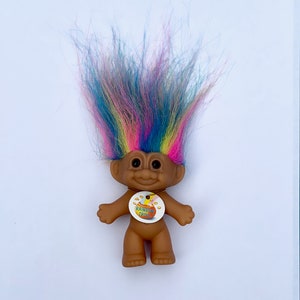 My Lucky Rainbow Mini Troll Doll From 1990's New Older Back Stock ...