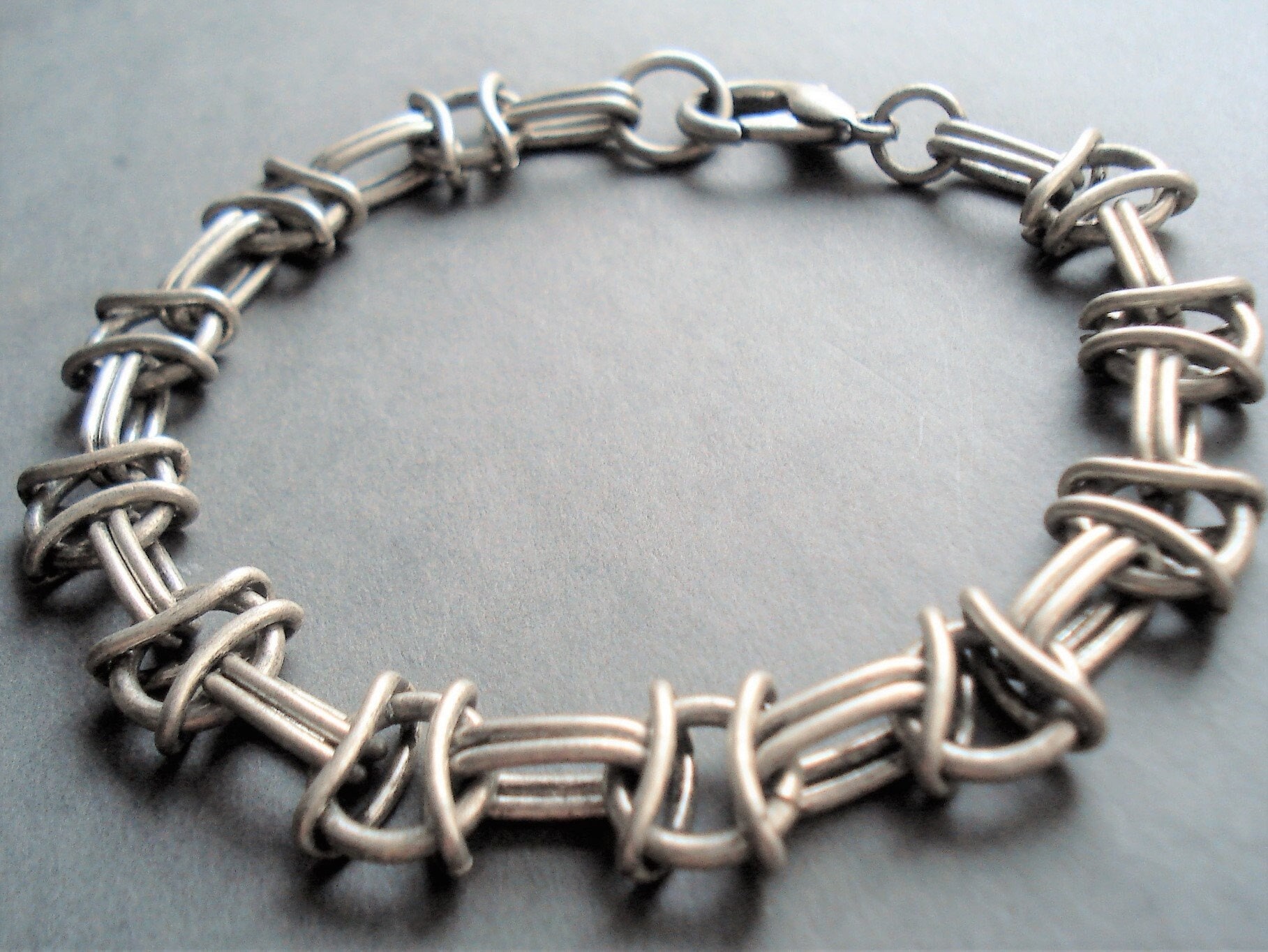 Pewter Chainmail Bracelet for Men, Anniversary Gift for Him, Bohemian ...