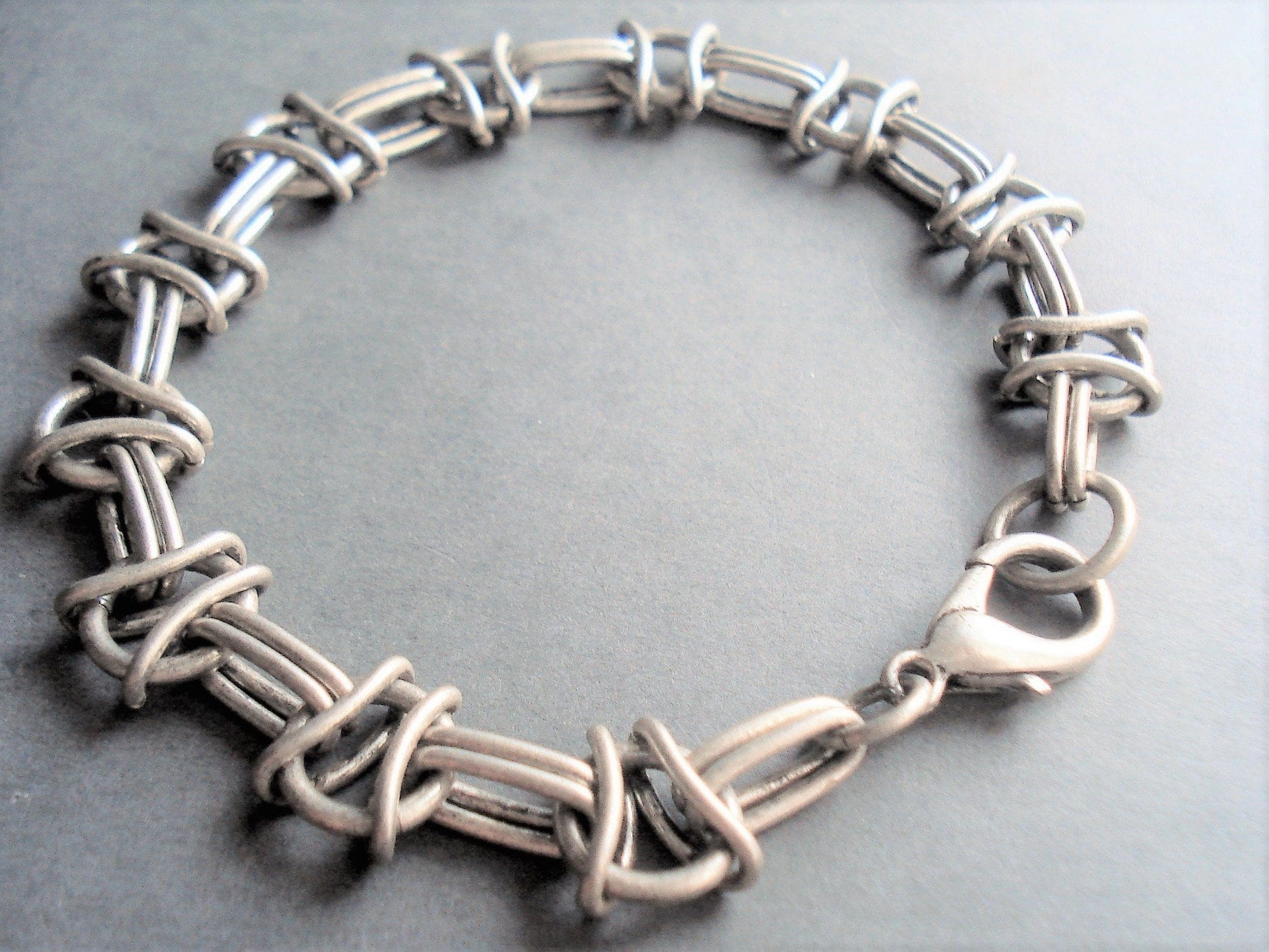 Pewter Chainmail Bracelet for Men, Anniversary Gift for Him, Bohemian ...