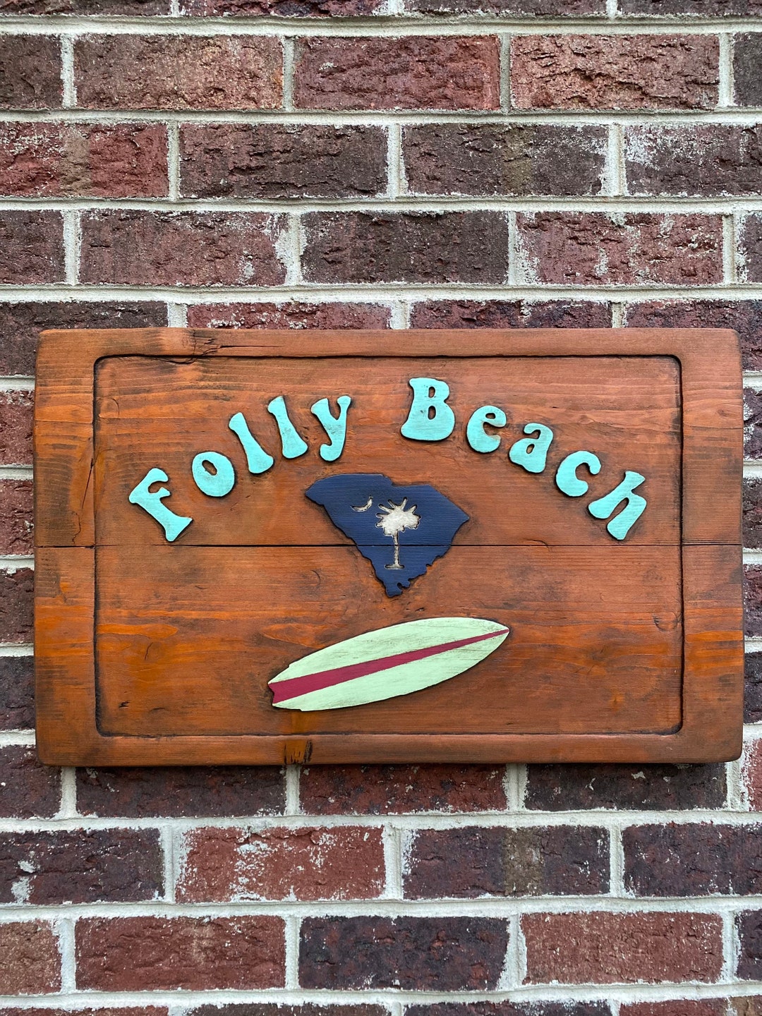 Hand Carved Folly Beach Cedar Sign - Etsy