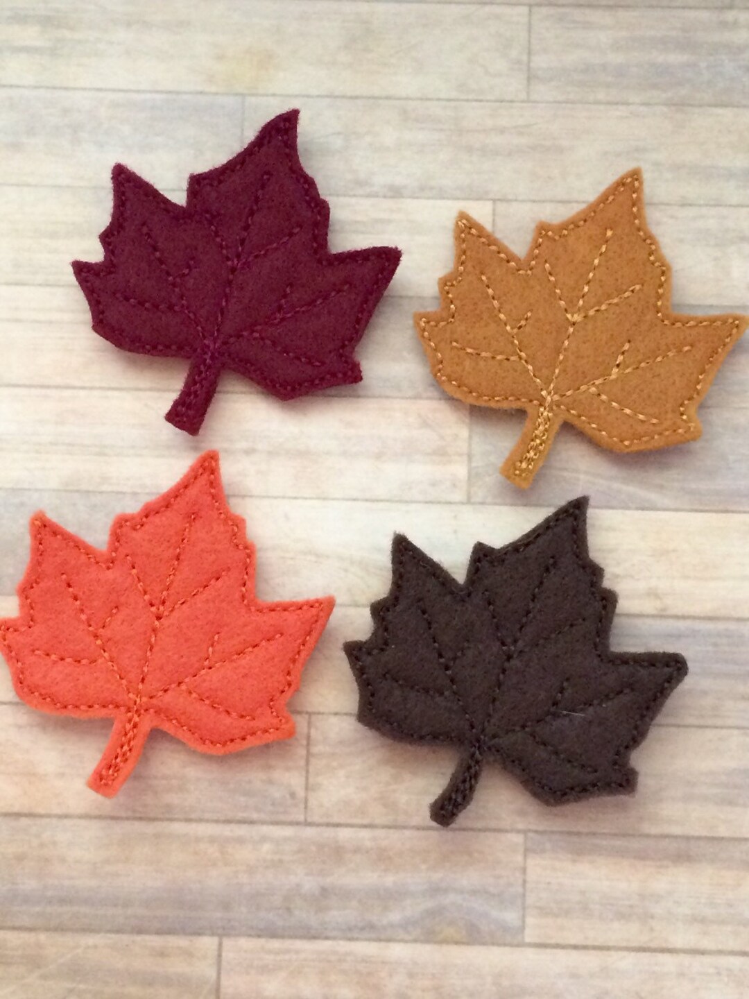 4 Felt Fall Leaves 2" - Etsy