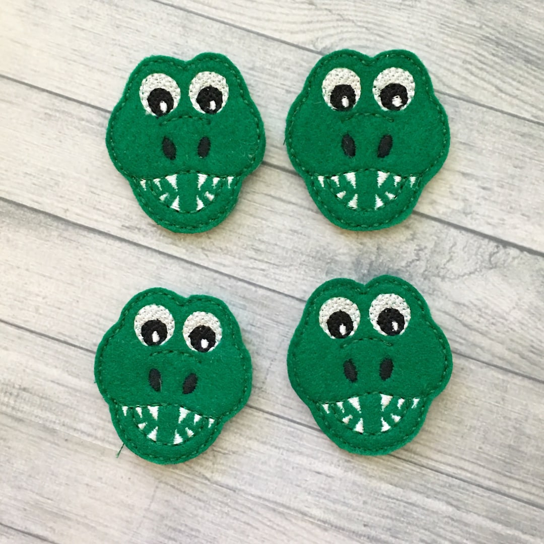 4 Felt Alligator Faces 2" - Etsy