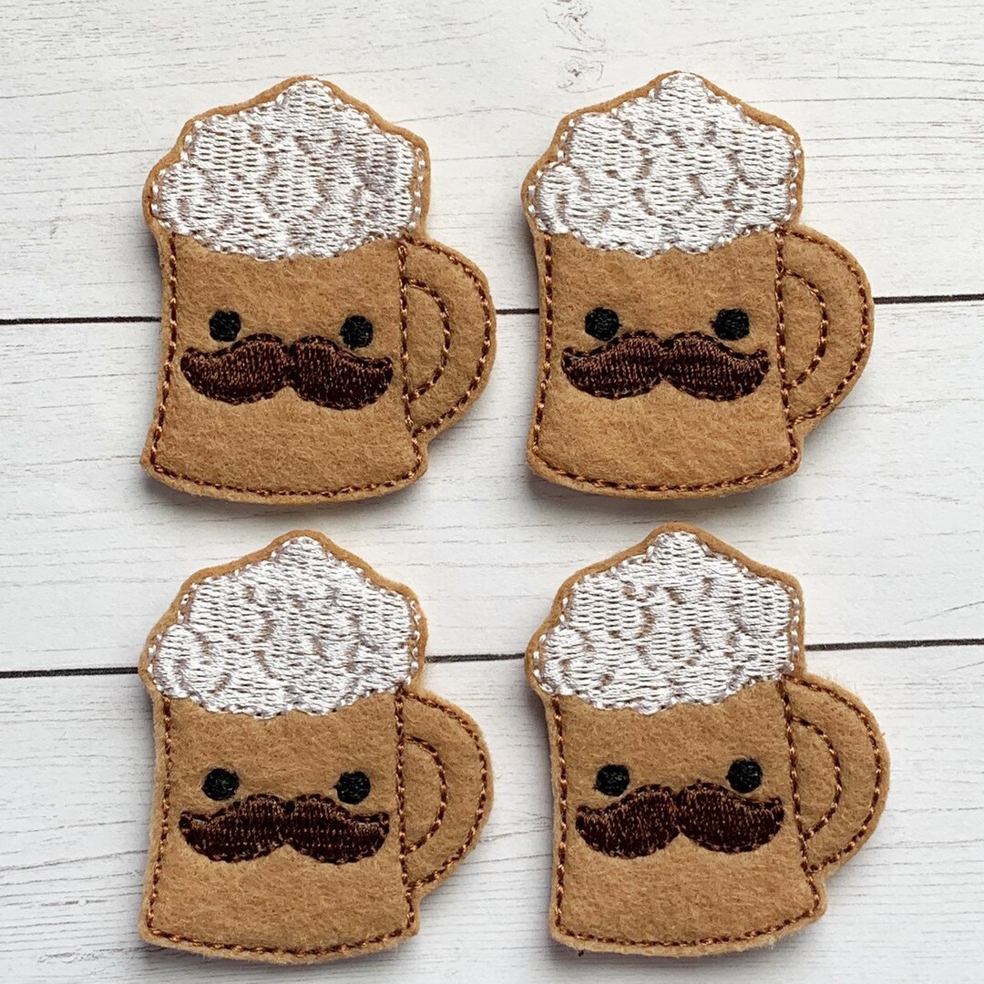 4 Beer With Mustache Felties 2" - Etsy