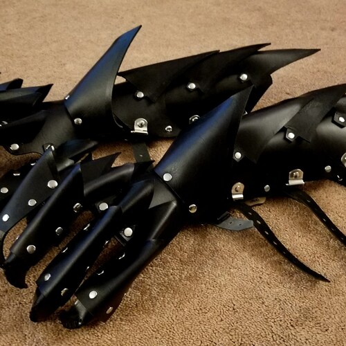 Spikey All Leather Hand Dragon Claws Hand Glove Cover Armor - Etsy
