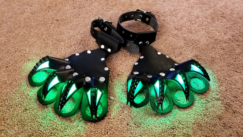 Leather Dragon Hand Claws Portable Small With Glowing Claws - Etsy