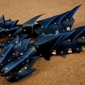 Genuine Leather Dragon Claw Gauntlets With Elbow Armor - Etsy