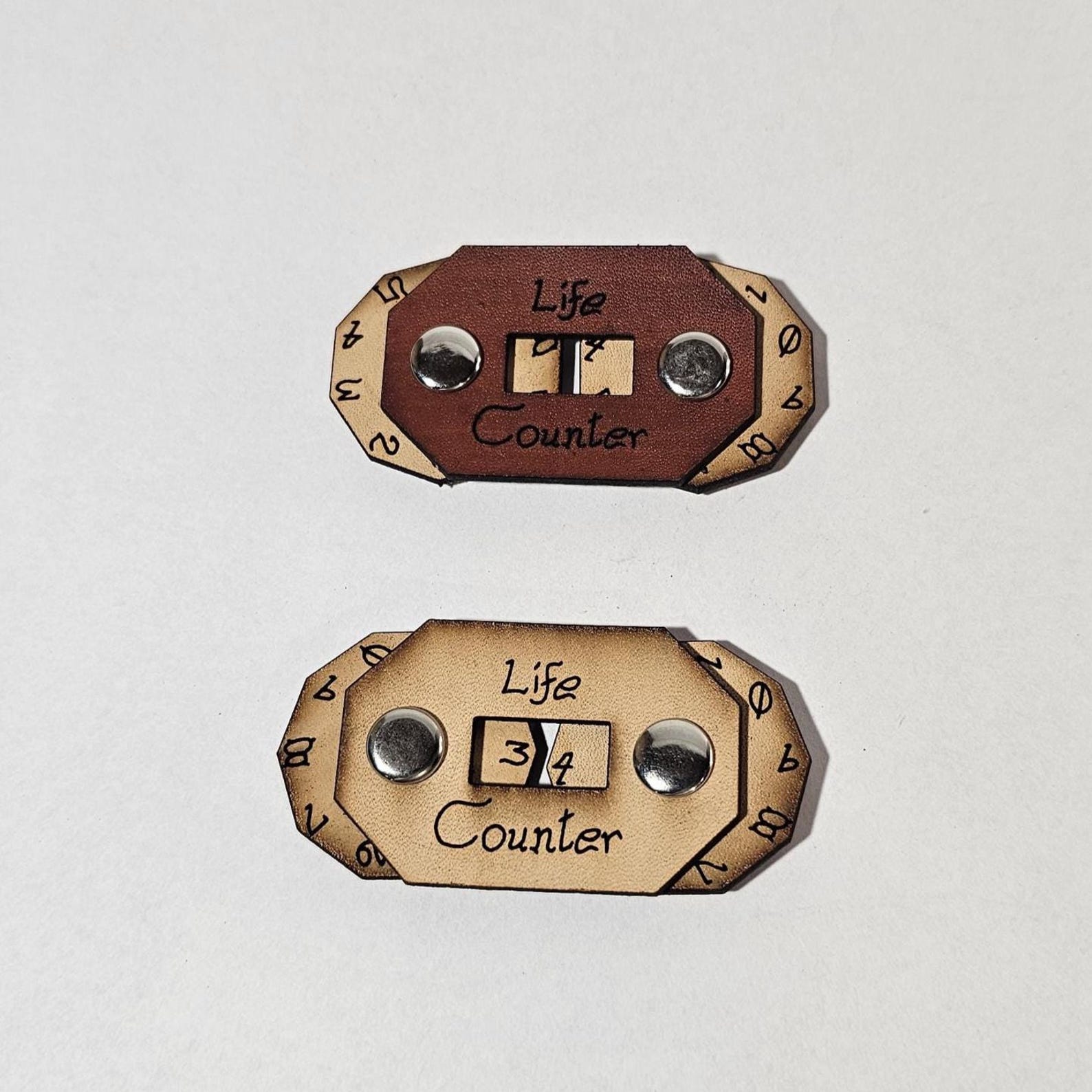 Leather 2-digit Life Counter Tracker Stats MTG Dnd - Etsy