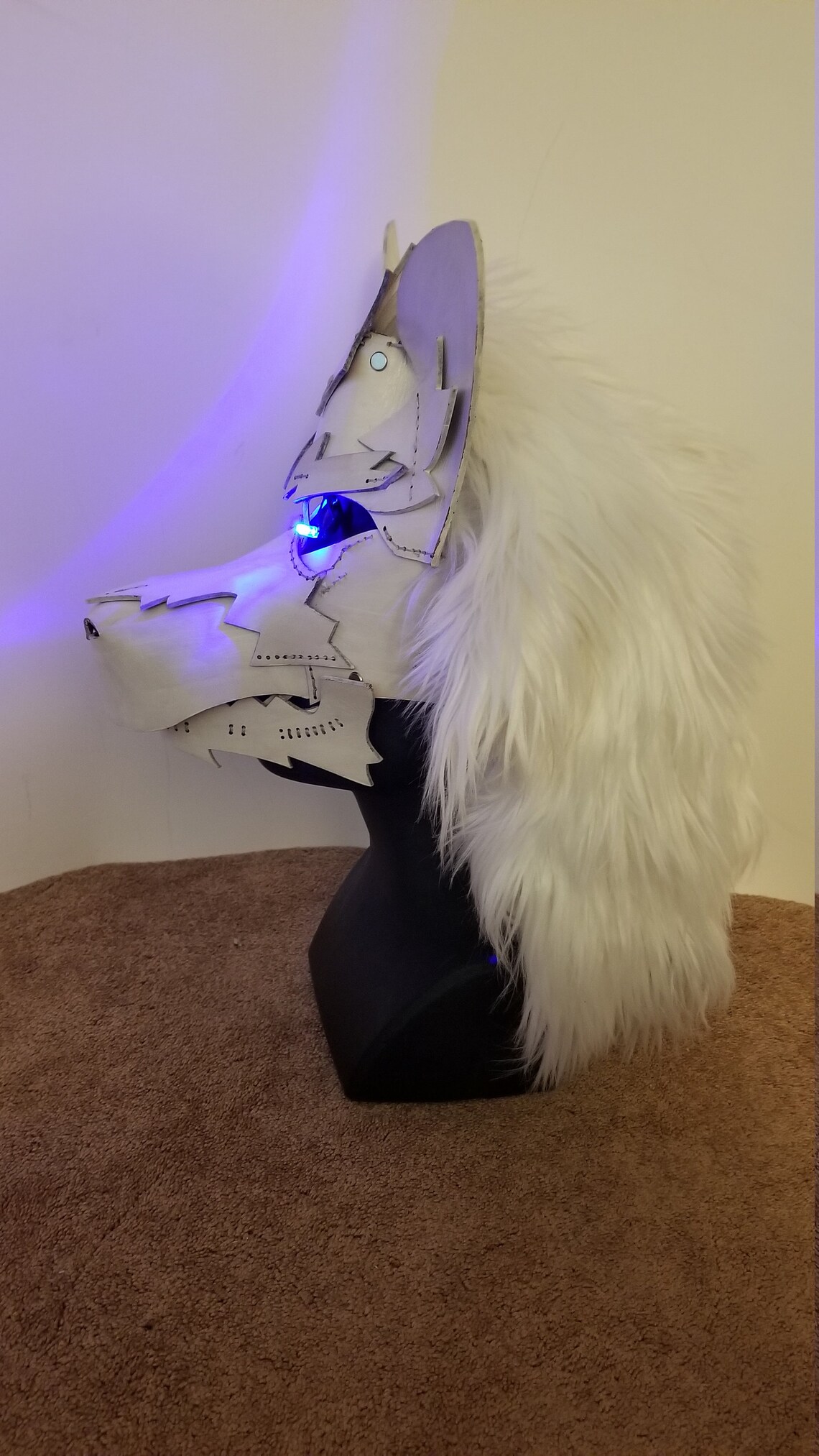 LED Articulate Leather Wolf Mask Furry Head Moving Jaw | Etsy