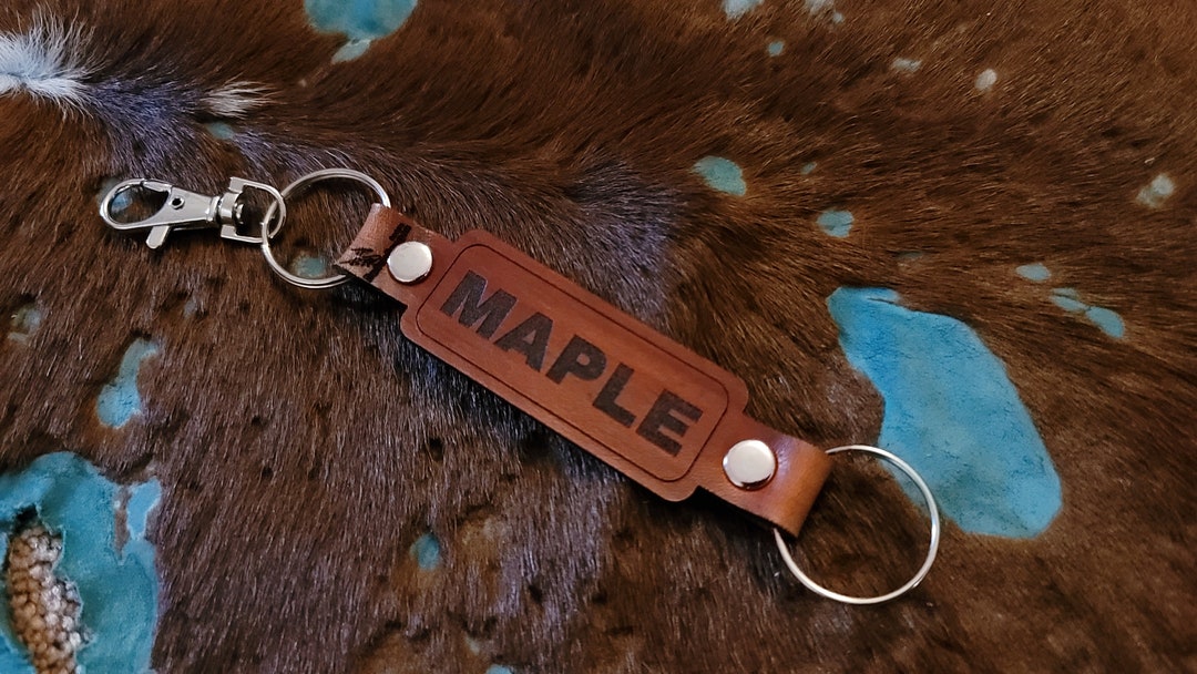 Genuine Leather PERSONALIZED Double Ended Keychains, Customize With ...