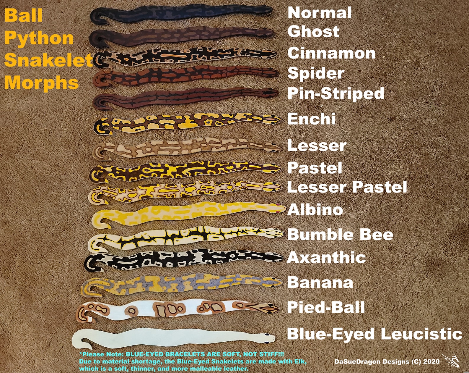 Snake Bracelet Snakelet Ball Python Leather Bracelet | Etsy