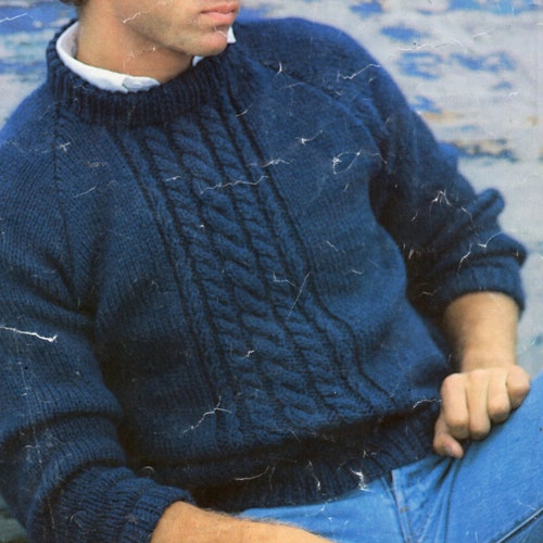 Mens Zip Neck Sweater Knitting Pattern Pdf Download DK Mans - Etsy