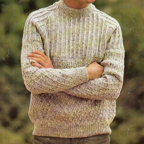 Mens Zip Neck Sweater Knitting Pattern Pdf Download DK Mans | Etsy