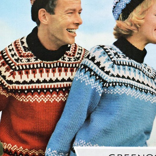 Knitting PATTERN Nordic Fair Isle Icelandic Sweater Ladies and - Etsy