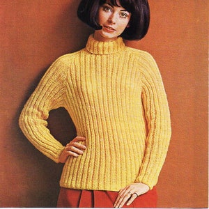 Vintage Womens Ribbed Polo Collar Sweater Knitting Pattern Pdf Ladies ...