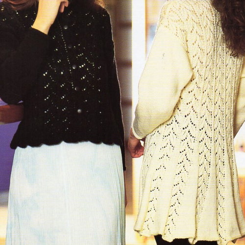 Womens Cardigan Knitting Pattern Long Lacy Flared Cardigan - Etsy UK