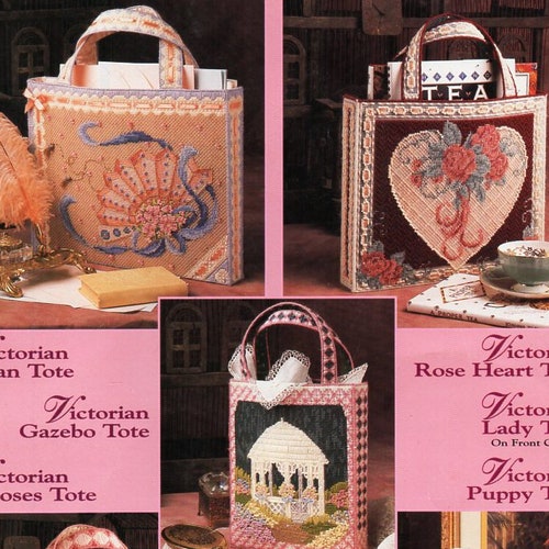 Vintage Plastic Canvas Pattern Pdf Victorian Tote Bag 6 - Etsy