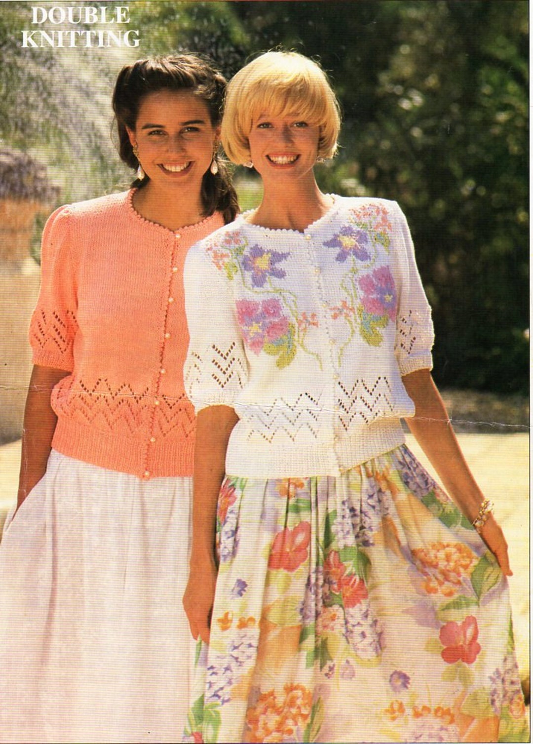 Ladies Flower Cardigan Knitting Pattern PDF DK Womens Cotton Cardigan ...